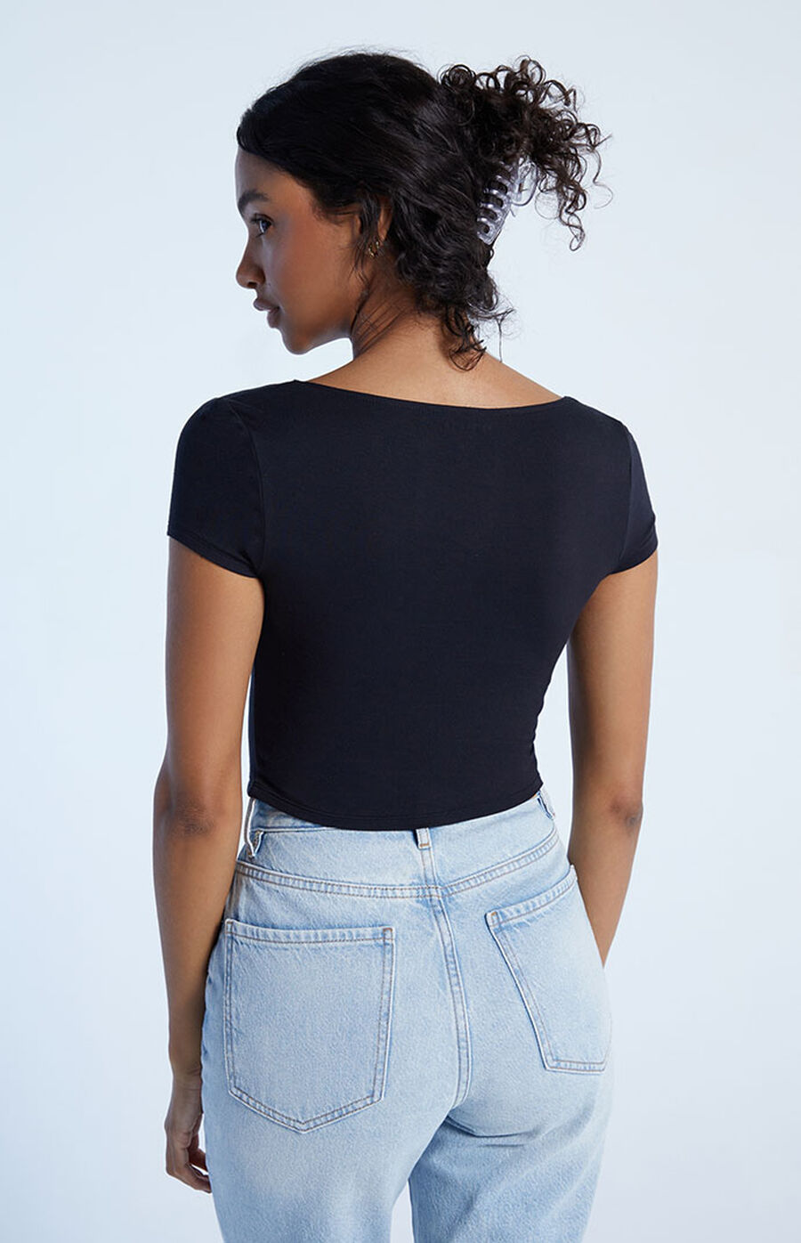 PS Basics by Pacsun Hazel Scoop Neck Cropped T-Shirt | Pacsun