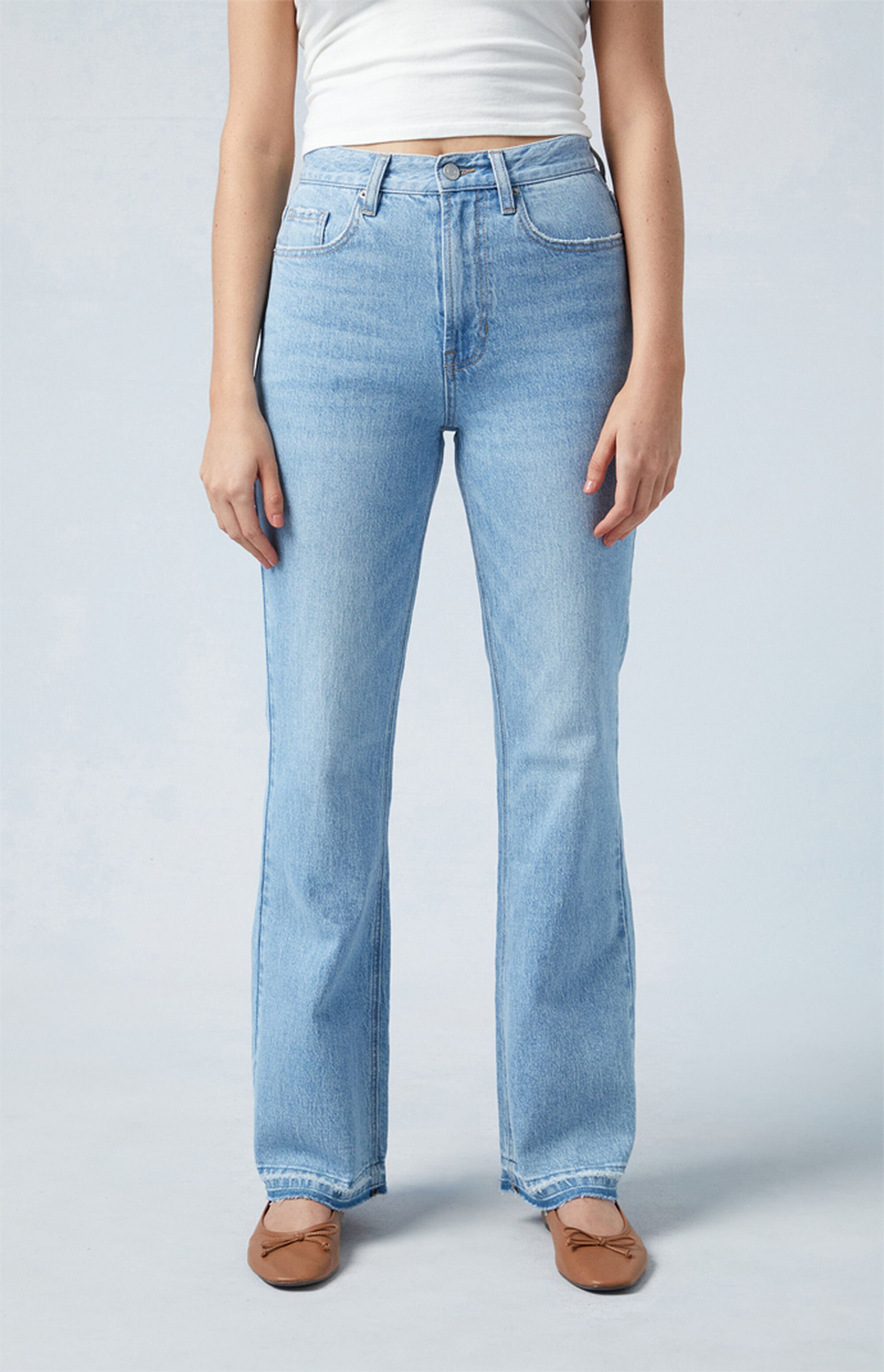 Pacsun Eco Stretch Light Indigo High Waisted Bootcut Jeans | PacSun