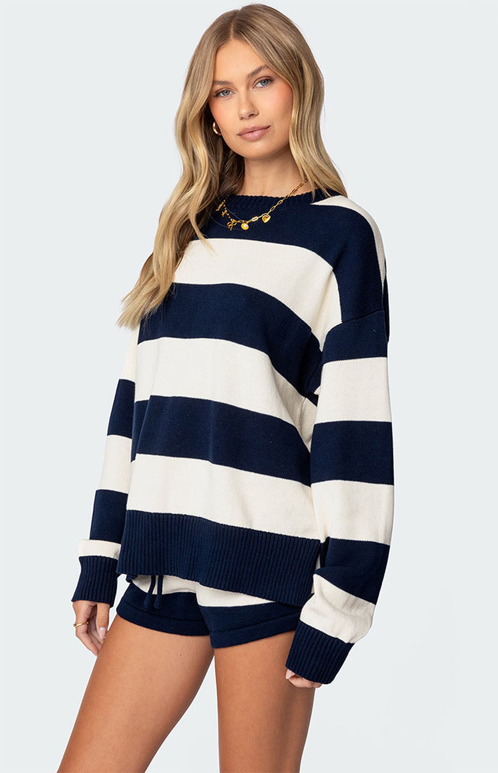 Edikted Riley Oversized Striped Sweater | Pacsun