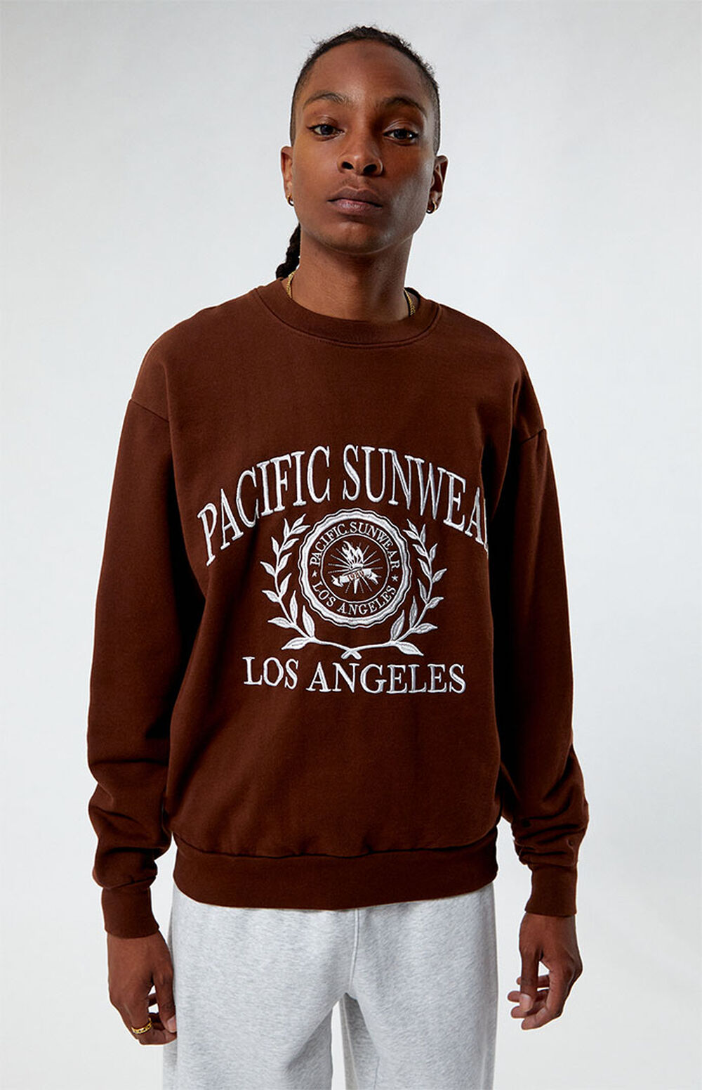Pacsun Pacific Sunwear Los Angeles Crest Crew Neck Sweatshirt | PacSun
