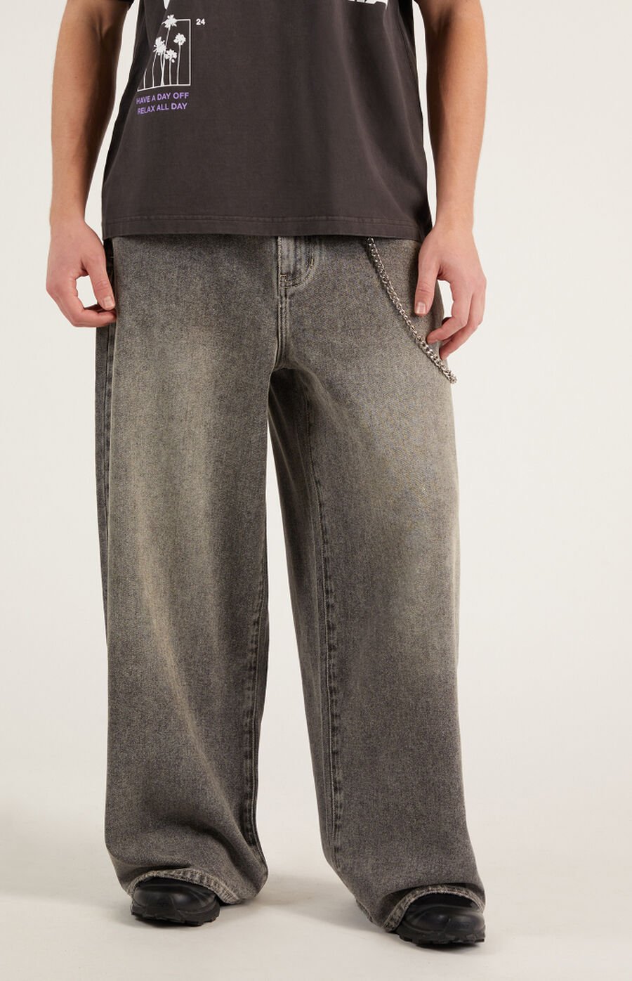 Pacsun Ryder Chain Ultra Baggy Jeans Gray | PacSun
