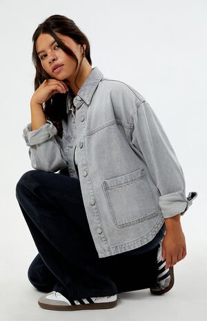 grey denim shacket
