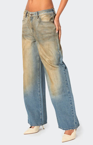 Edikted Muddy Washed Low Rise Jeans | PacSun