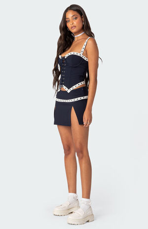 Edikted Heiress Eyelet Lace Up Corset | PacSun