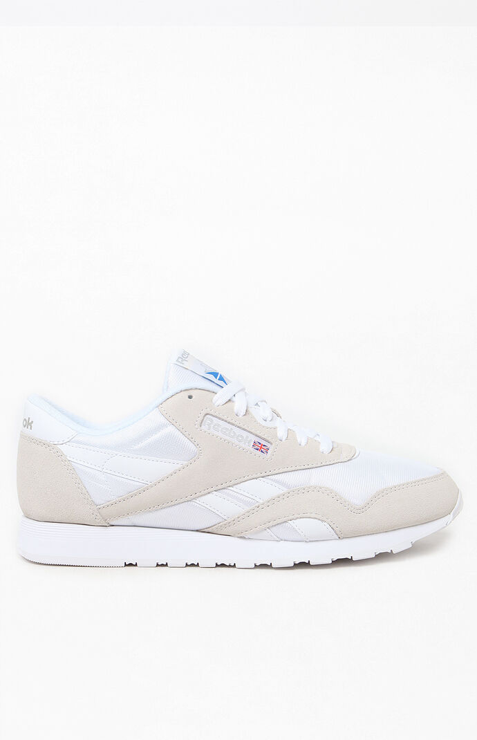 Reebok Classic White and Grey Leather & Nylon Shoes | PacSun
