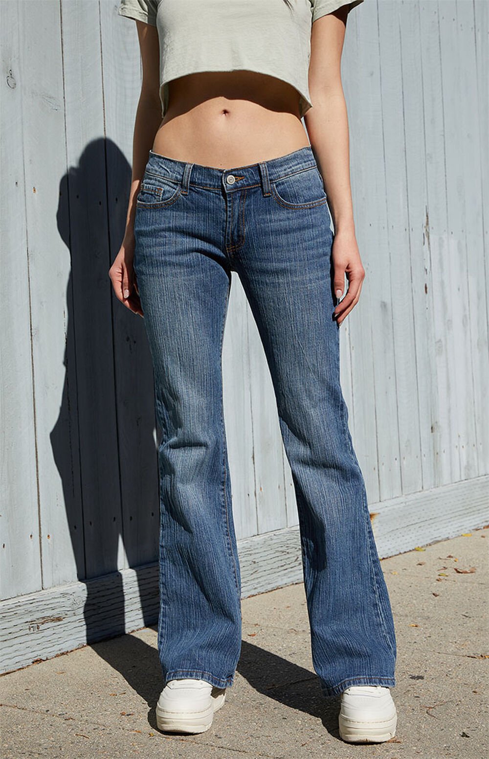 John Galt Dark Blue Brielle Bootcut Low Rise Jeans | PacSun