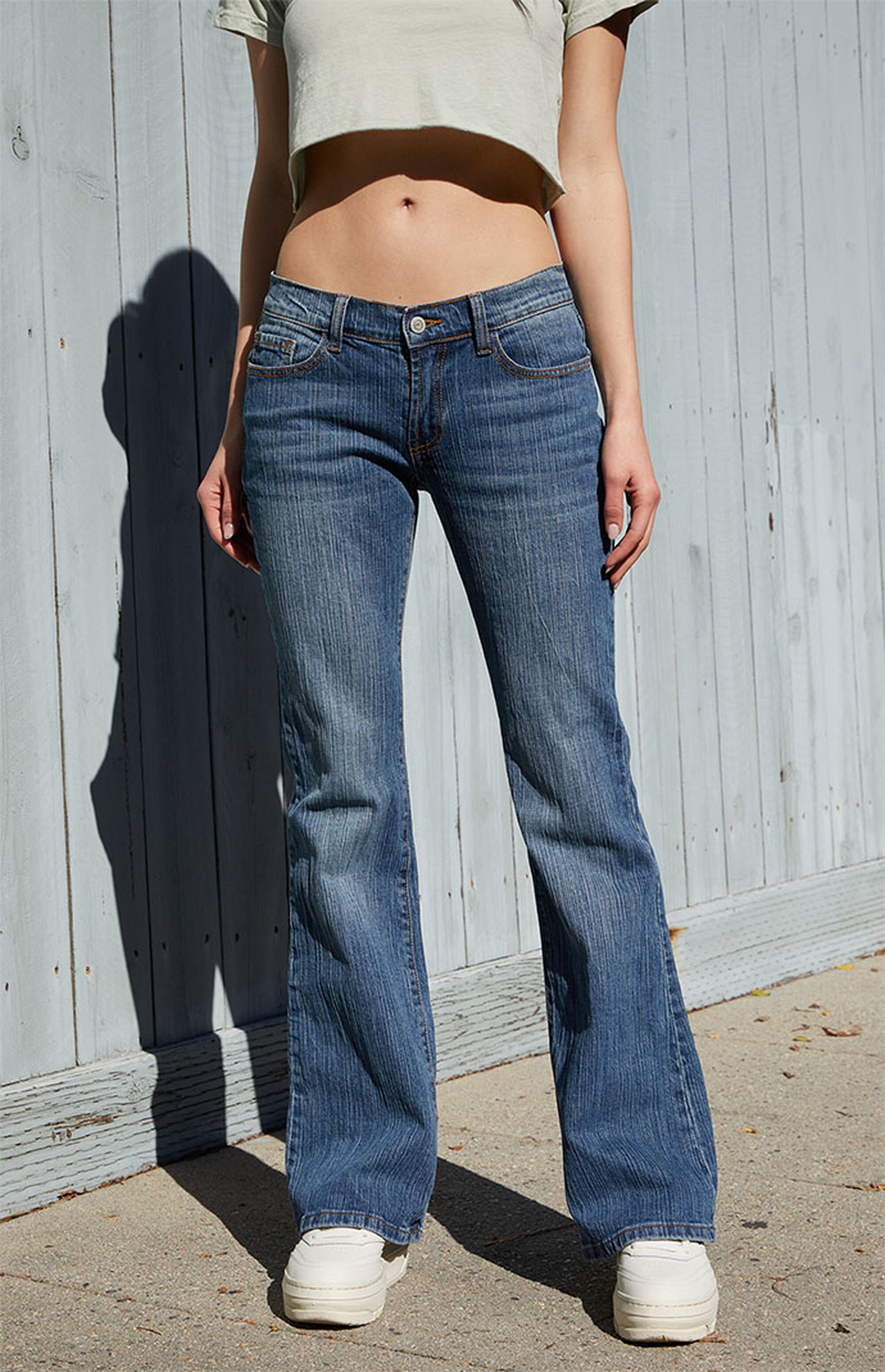 John Galt Dark Blue Brielle Bootcut Low Rise Jeans | PacSun