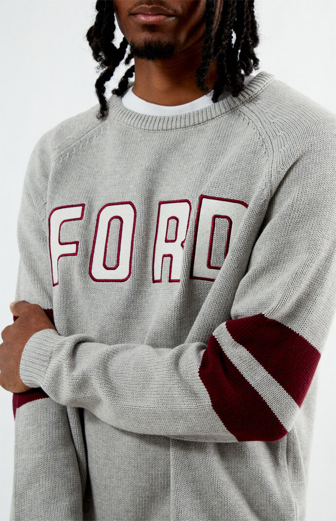 FORD Heather Grey Striped Crew Neck Sweater | PacSun FORD Heather Grey Striped Crew Neck Sweater | PacSun