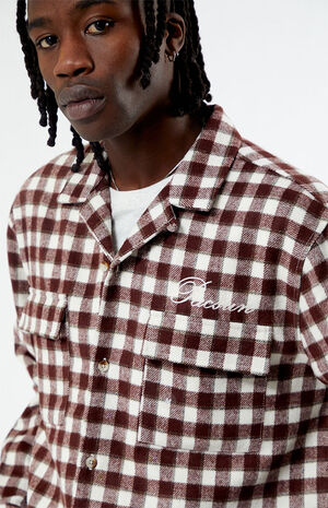 Pacsun Cropped Embroidered Flannel Shirt | PacSun