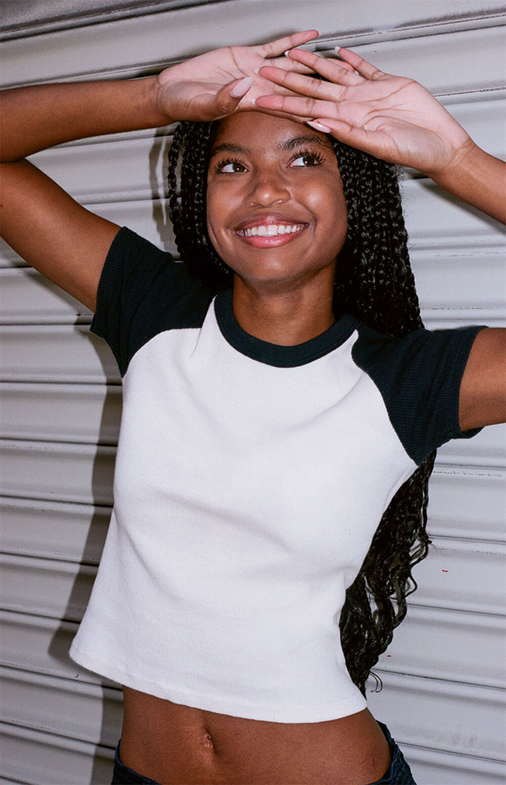 John Galt White & Blue Bella Colorblock Top | PacSun