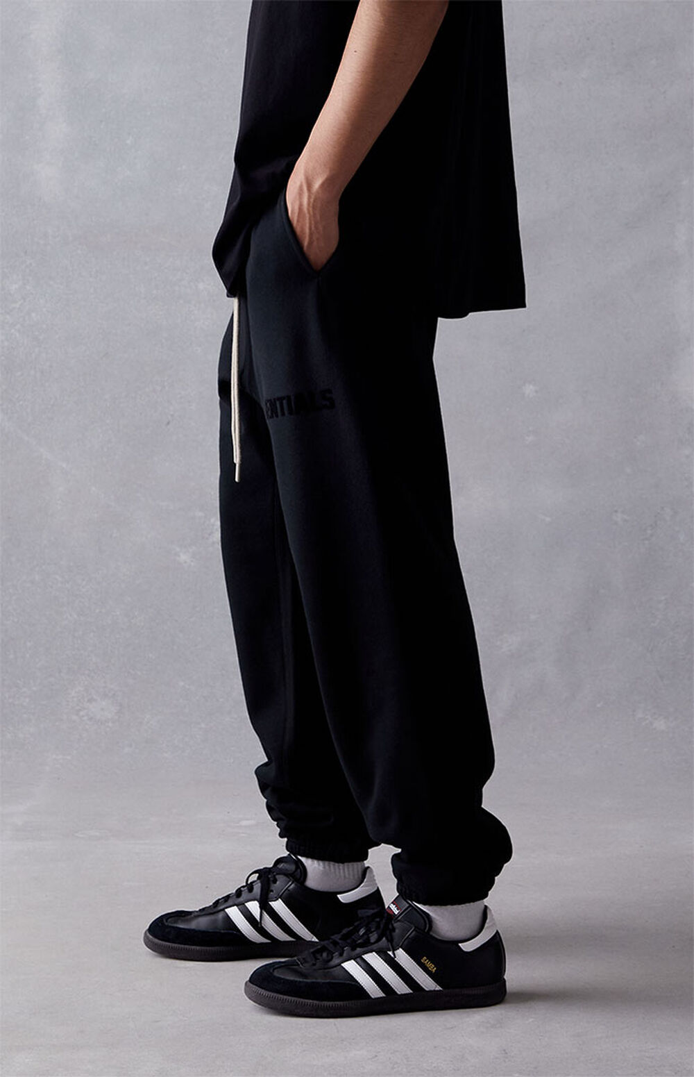 Fear of God Essentials Jet Black Sweatpants | Pacsun