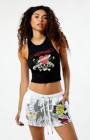 Ed Hardy Rose Heart Sweat Shorts | PacSun