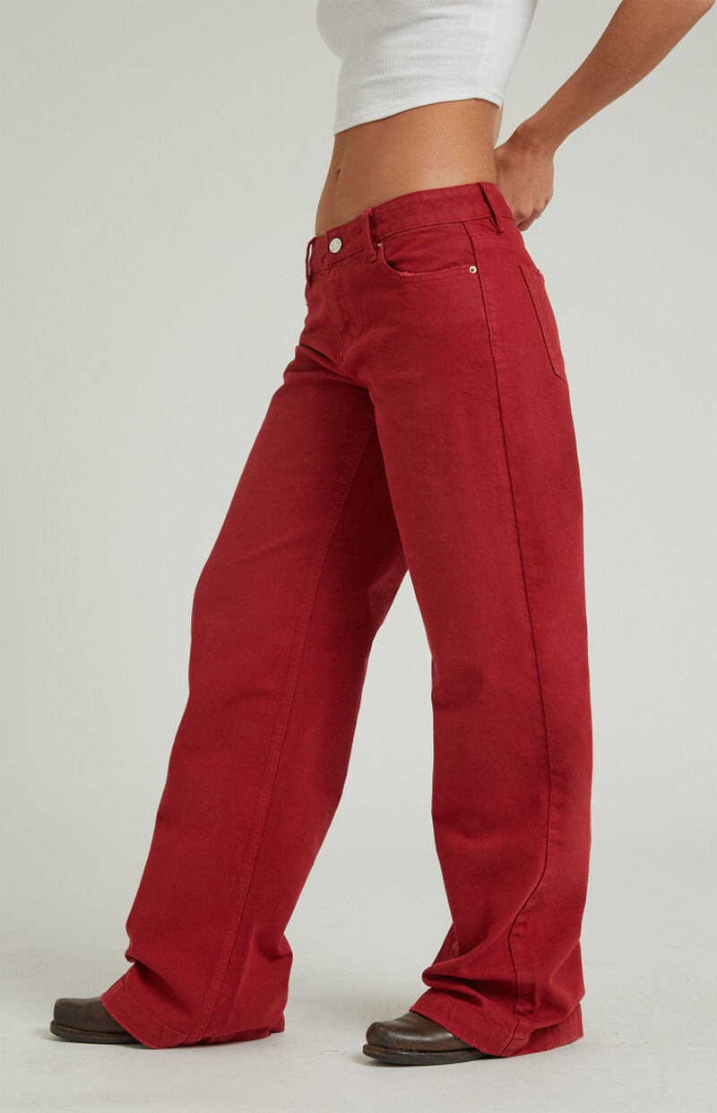 Pacsun Casey Medium Red Low Rise Baggy Jeans | PacSun