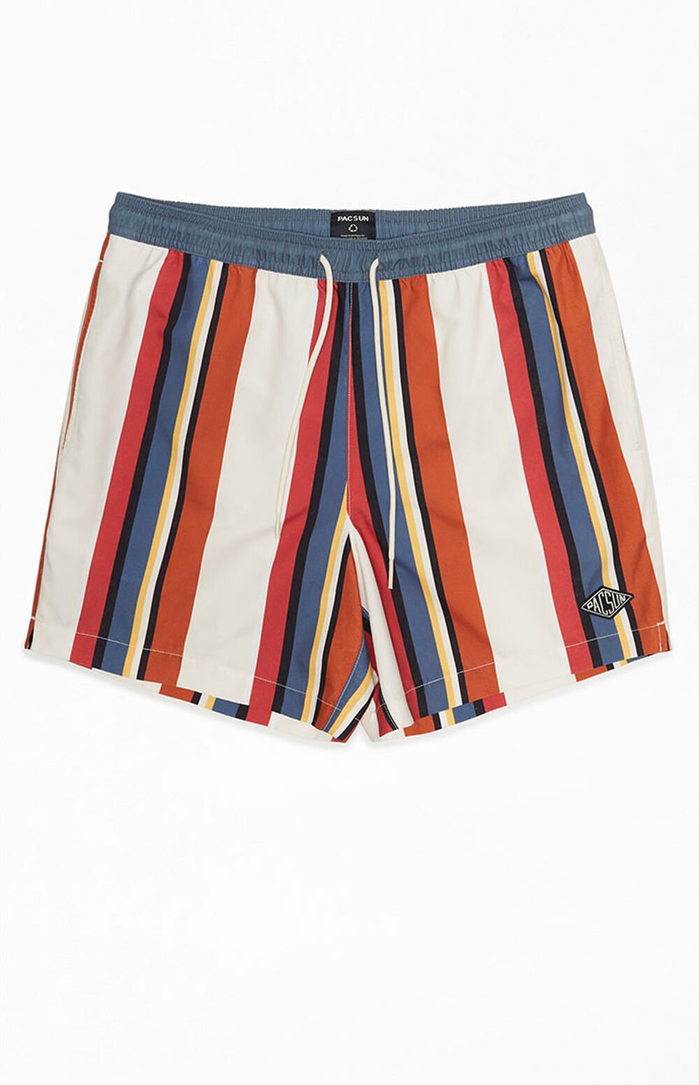 Pacsun Recycled 60's Striped 15" Swim Trunks | PacSun