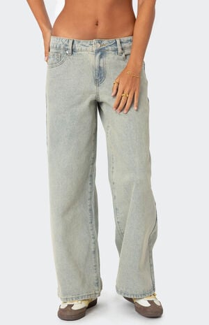 Edikted Petite Magda Low Rise Acid Wash Jeans | PacSun