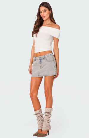 Edikted Vintage Washed Denim Mini Skirt | PacSun