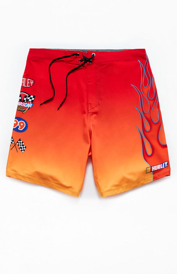 Hurley Eco Red Phantom NASCAR Flames 18" Boardshorts | PacSun