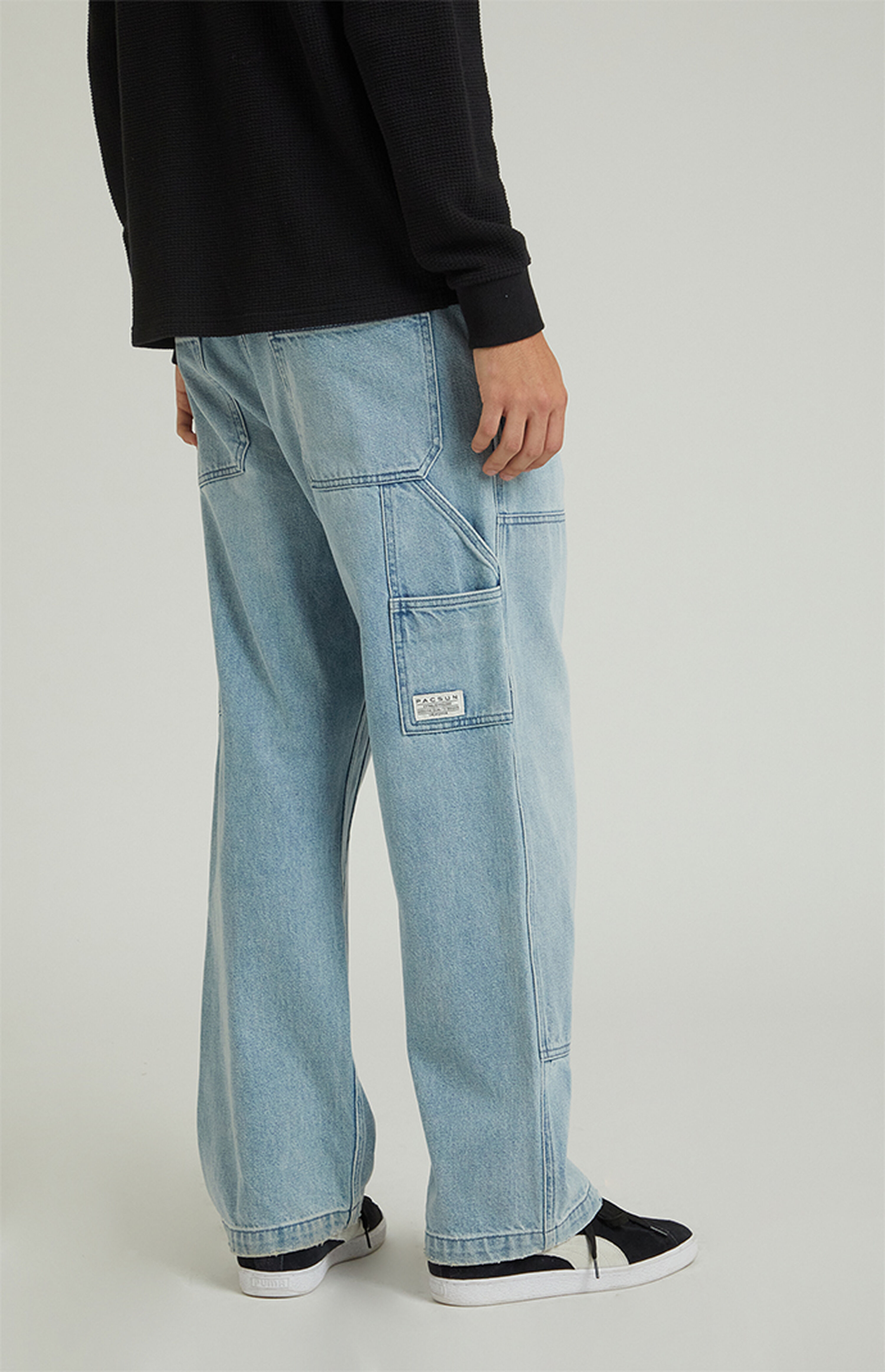 Pacsun Dylan Baggy Jeans Carpenter Light Blue | Pacsun