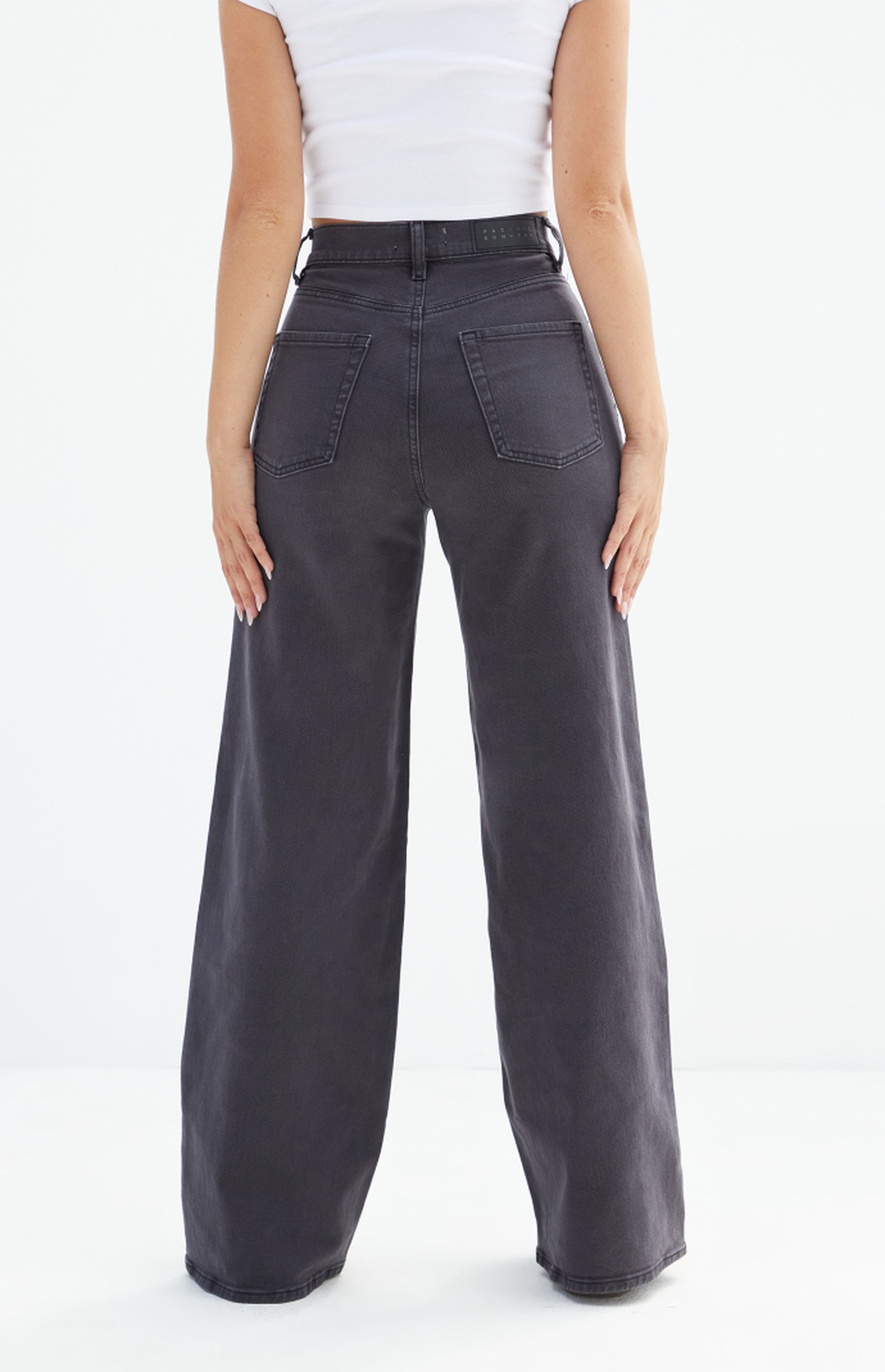 Pacsun Nora Stretch Black Wide Leg Jeans | Pacsun