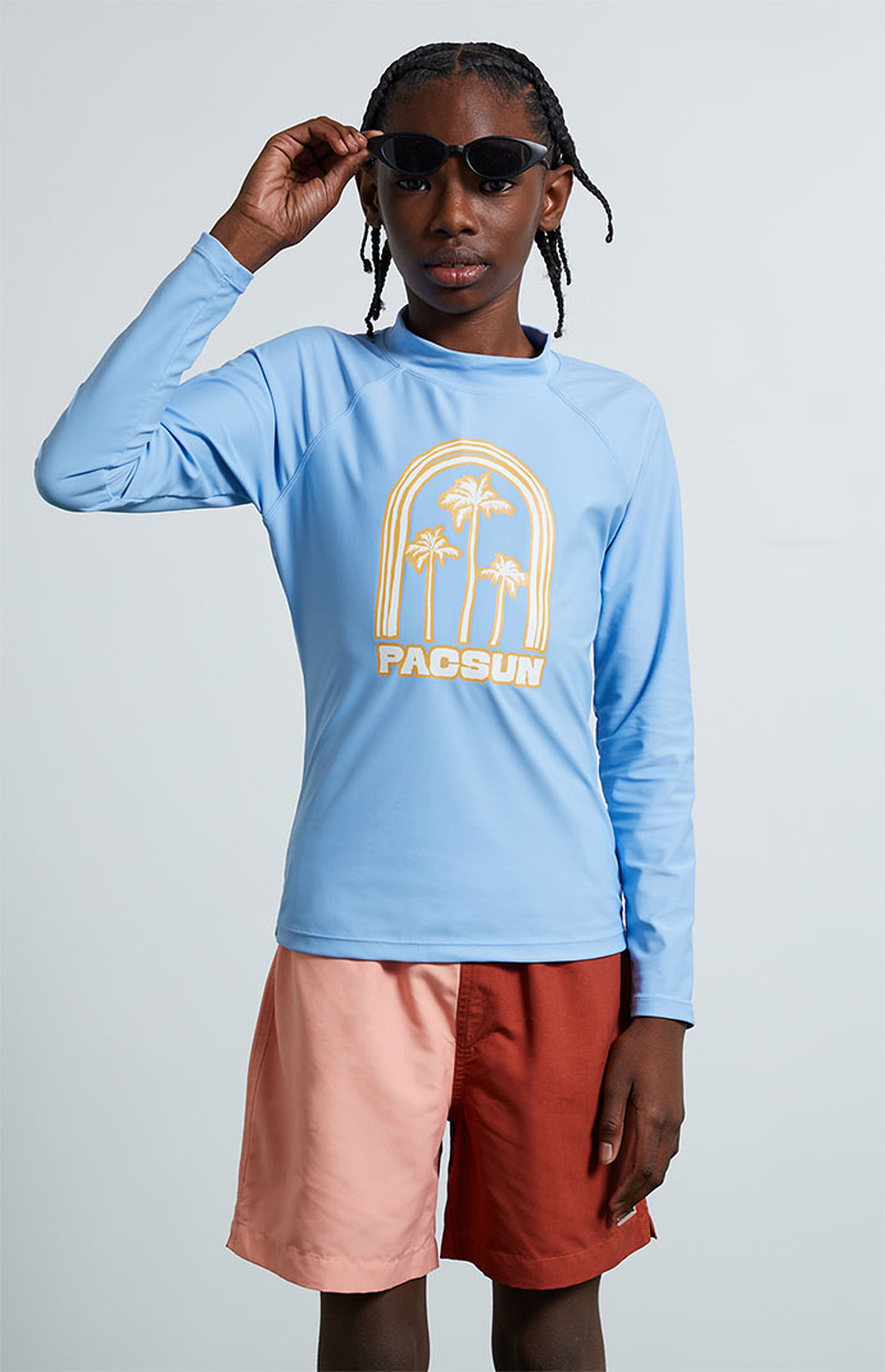 PacSun Kids Blue Long Sleeve Rashguard | PacSun