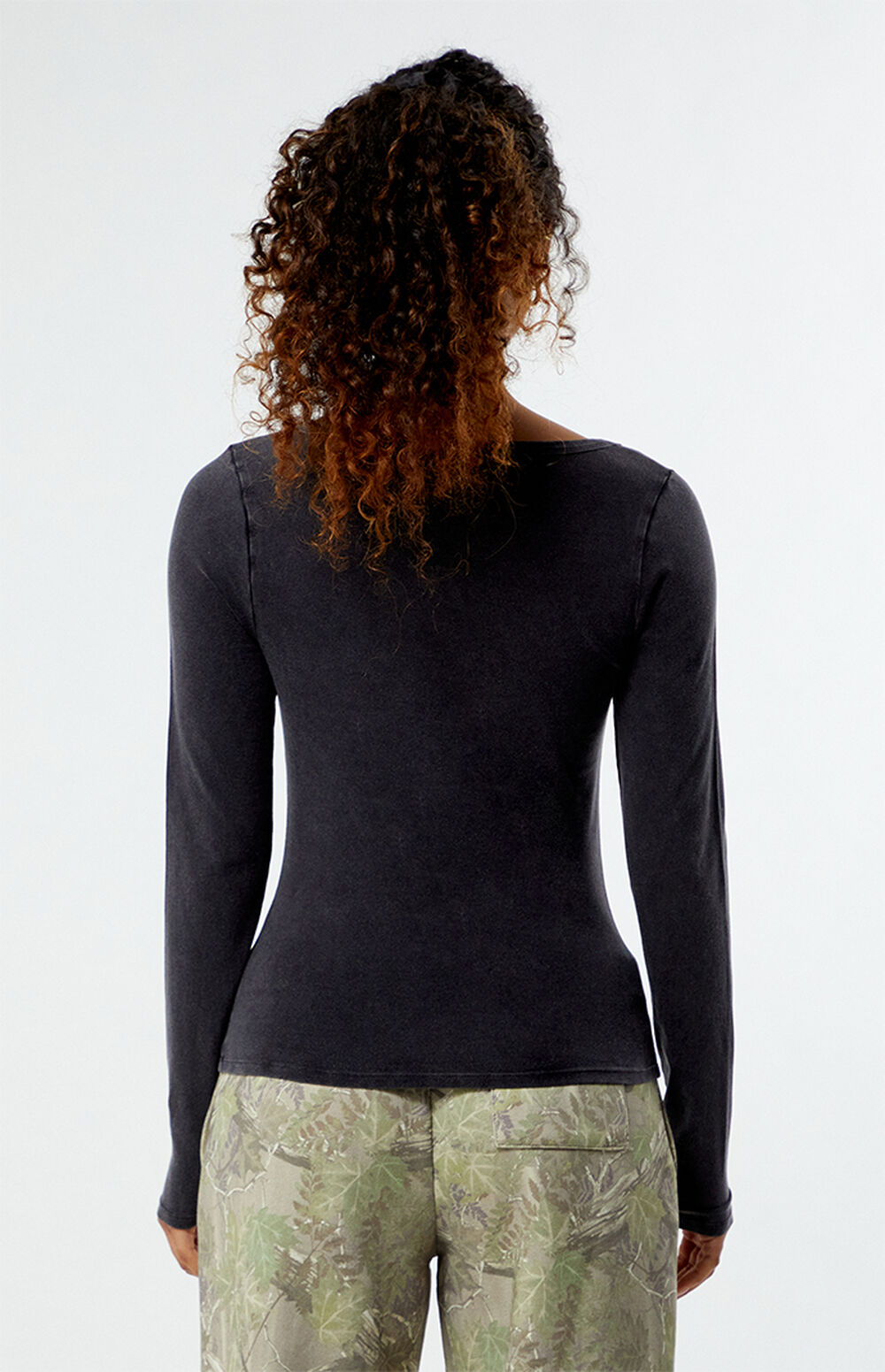 Est. PAC 1980 Ashlee Washed Notched Henley Long Sleeve Top | PacSun