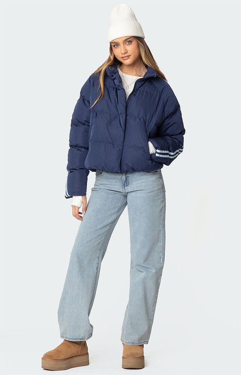 Edikted Sherry Side Striped Puffer Jacket | Pacsun