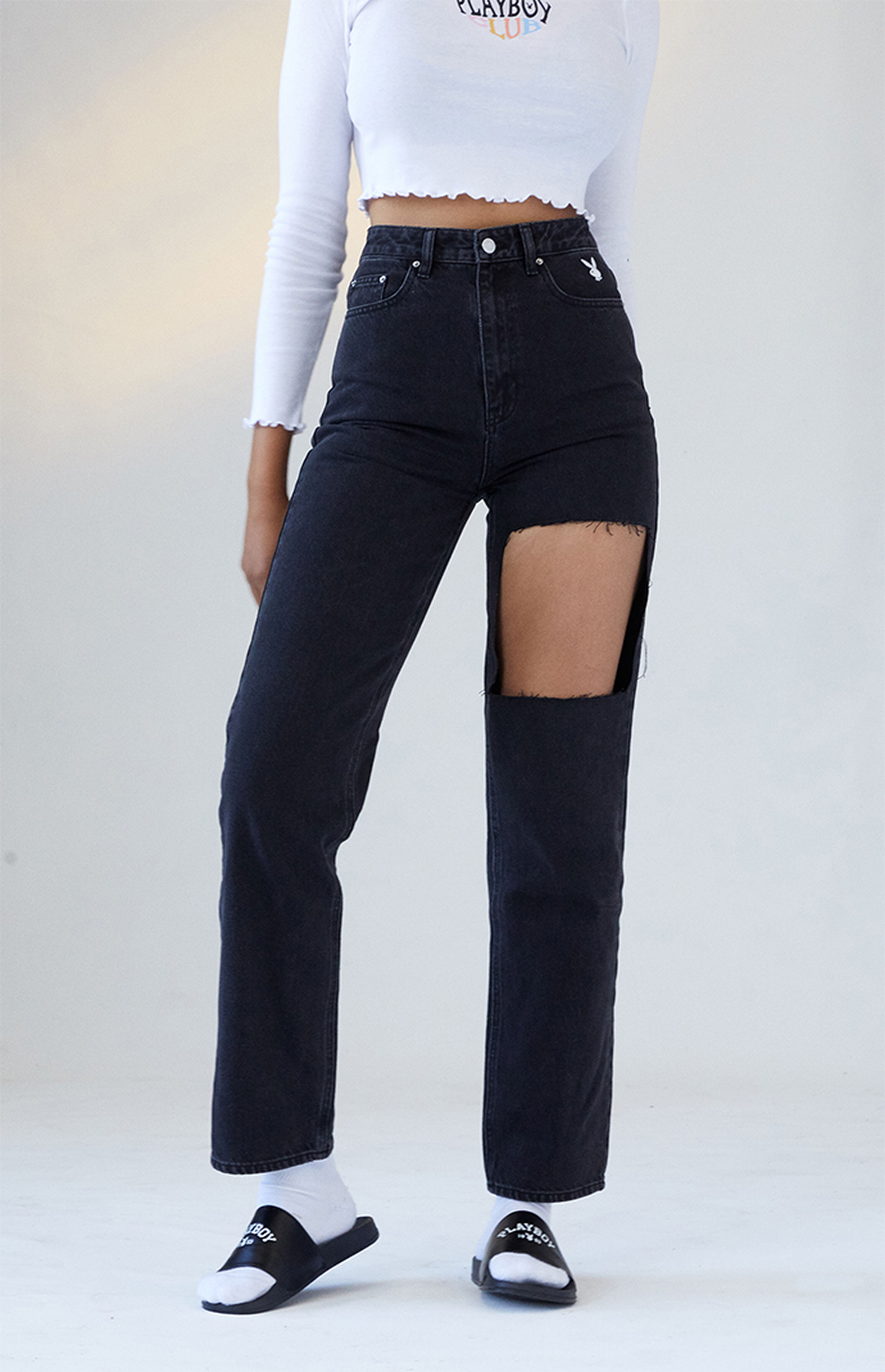 Playboy By PacSun Eco Washed Black Boyfriend Jeans | Pacsun