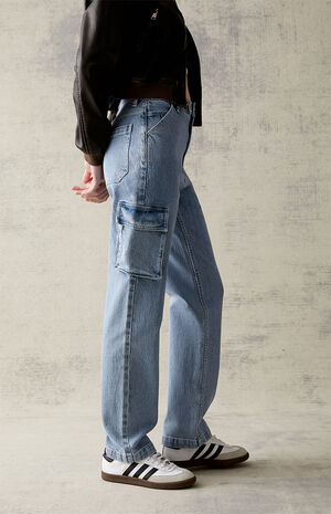 Pacsun Light Blue Cargo Dad Jeans | PacSun