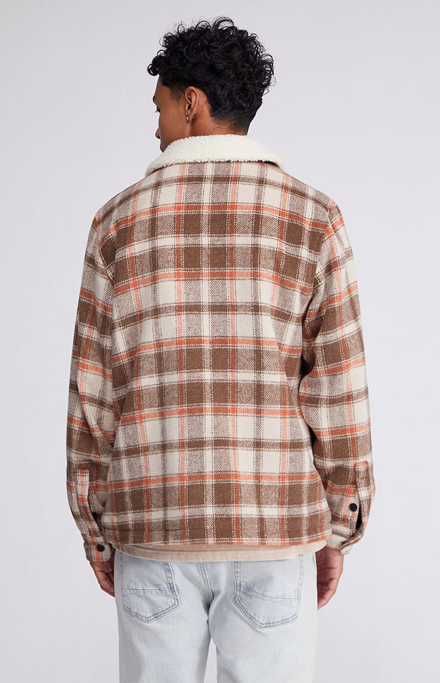 Pacsun Sherpa Lined Plaid Shacket | Pacsun