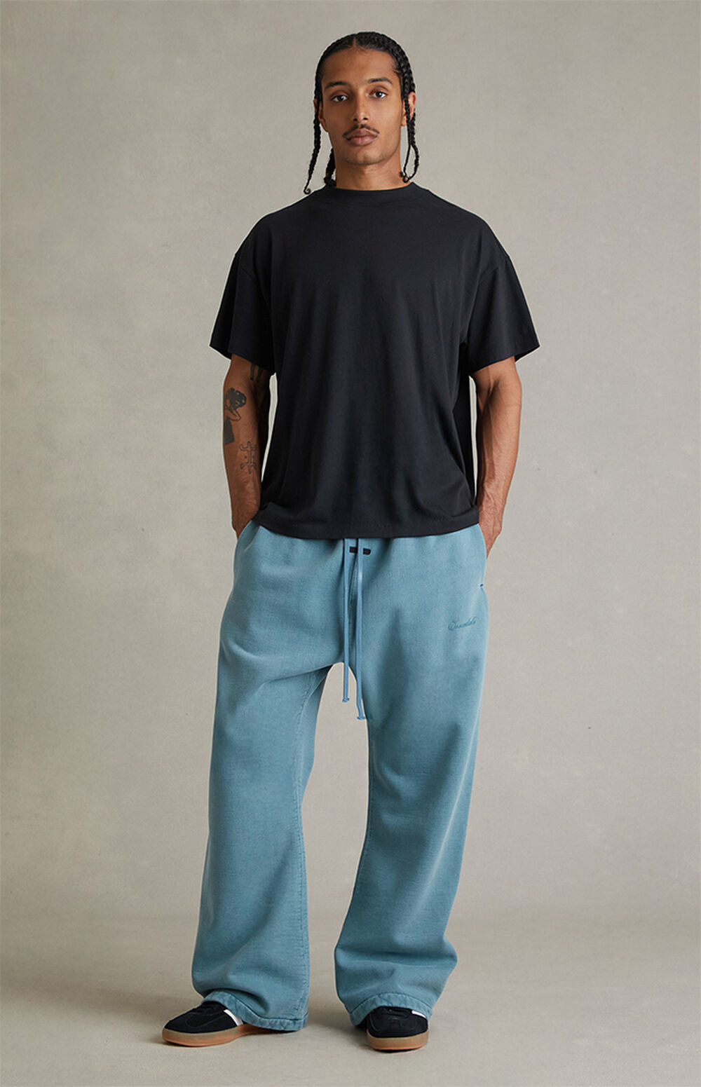 Fear of God ESSENTIALS Faded Coastal Signature Classic Flare Sweatpants ...