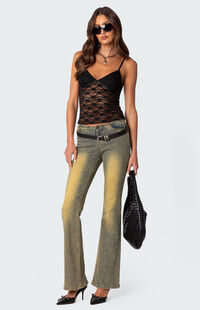 Edikted Eira Sheer Lace Tank Top | Pacsun