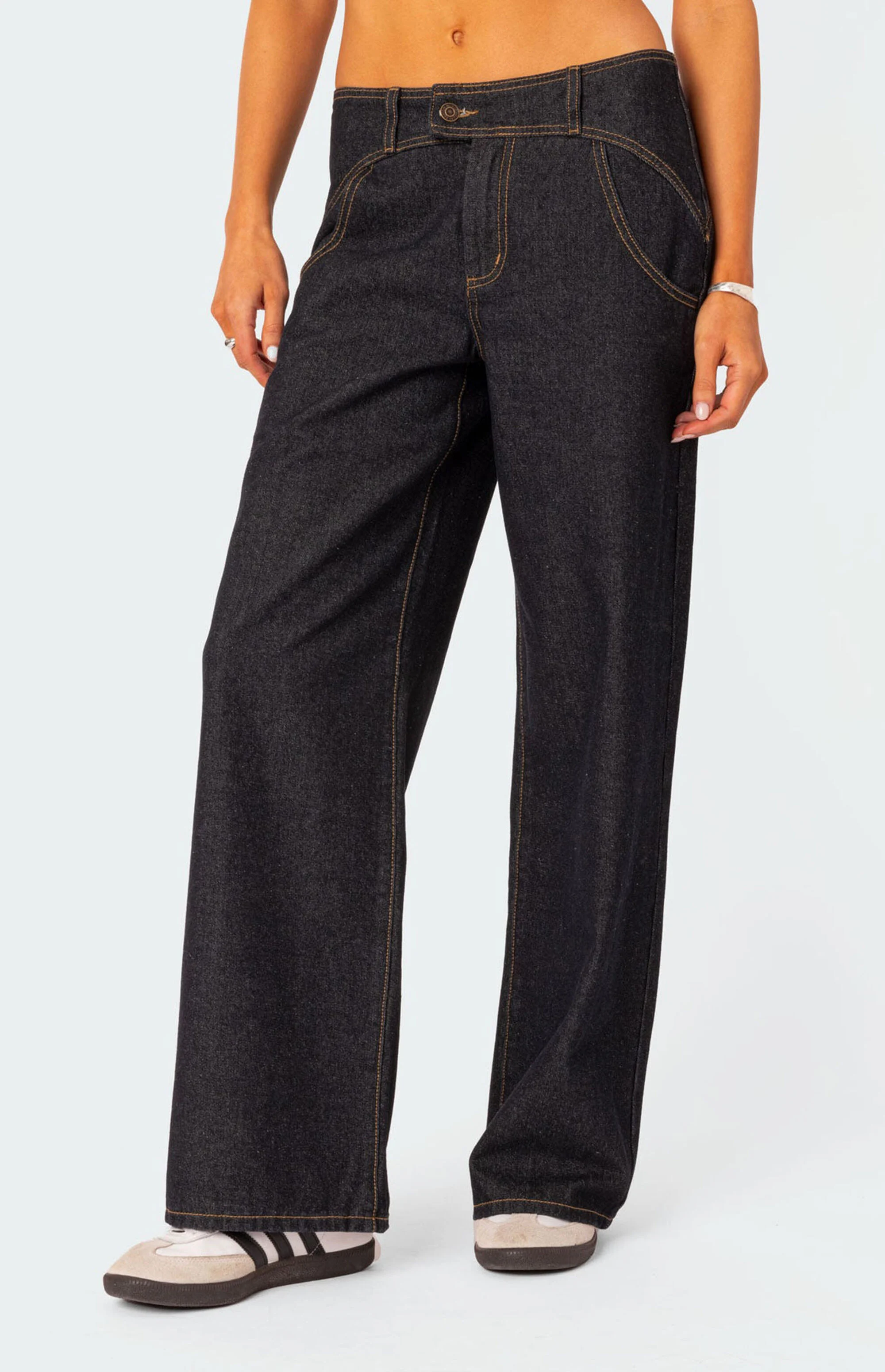 Edikted Western Low Rise Straight Leg Jeans | Pacsun
