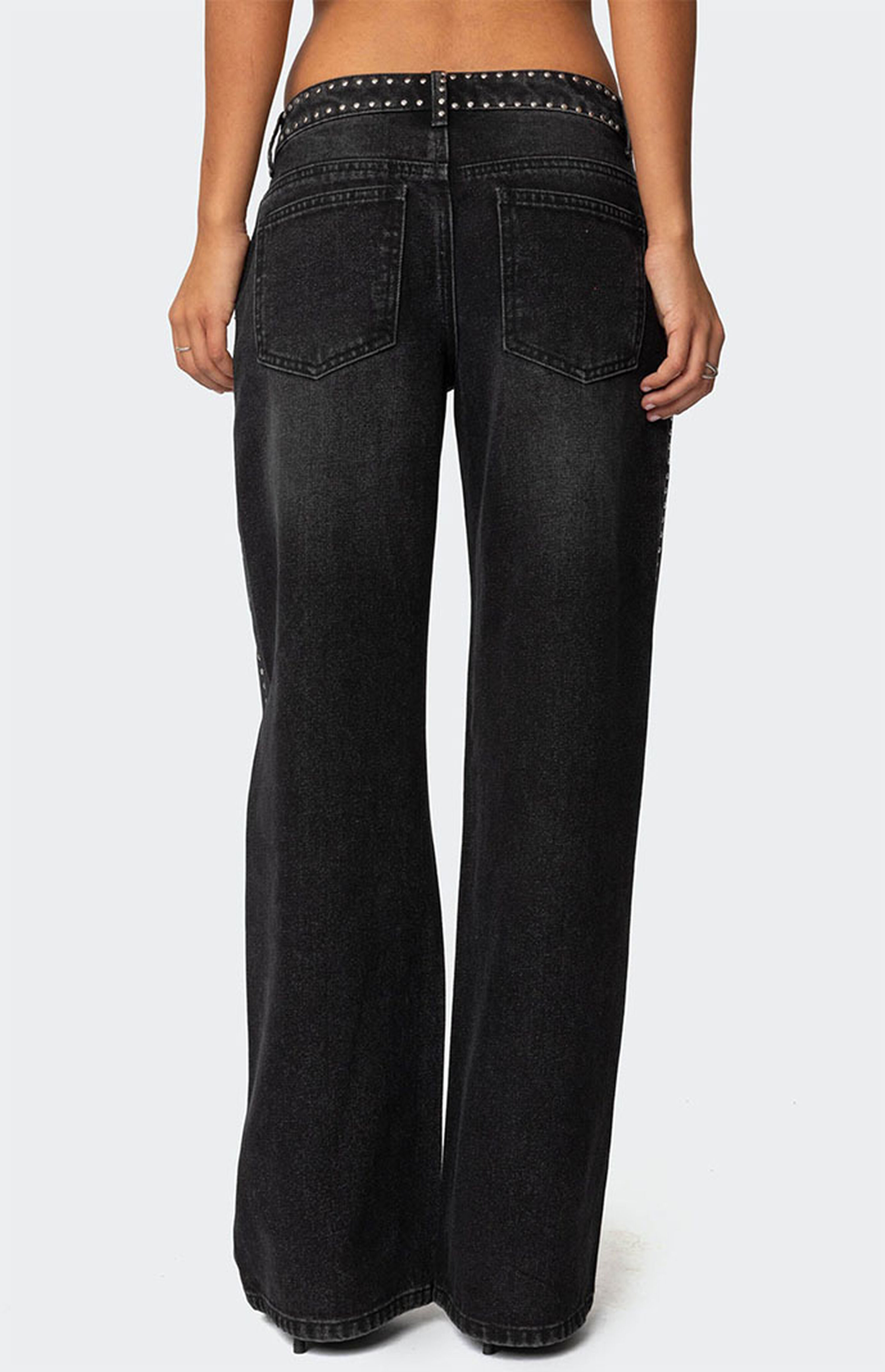 Edikted Quincy Studded Low Rise Jeans | PacSun