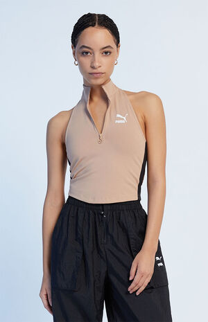 Puma Tan T7 Half Zip Tank Top | PacSun