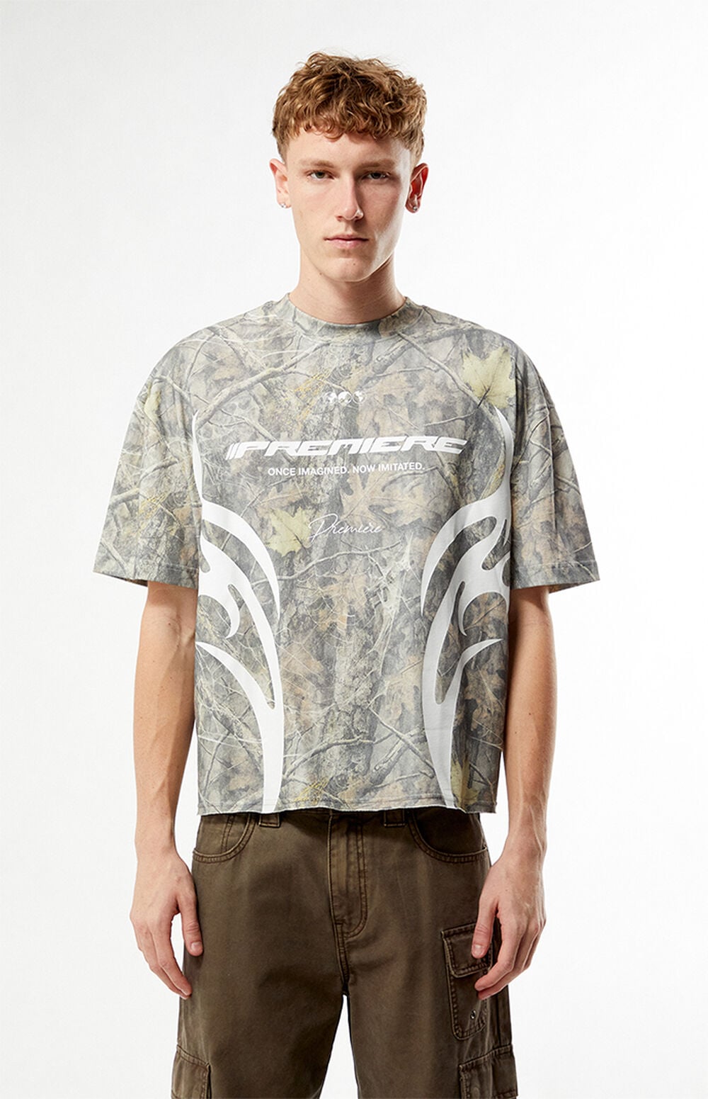 Pacsun Premiere Camo Cropped Boxy T-Shirt | Pacsun