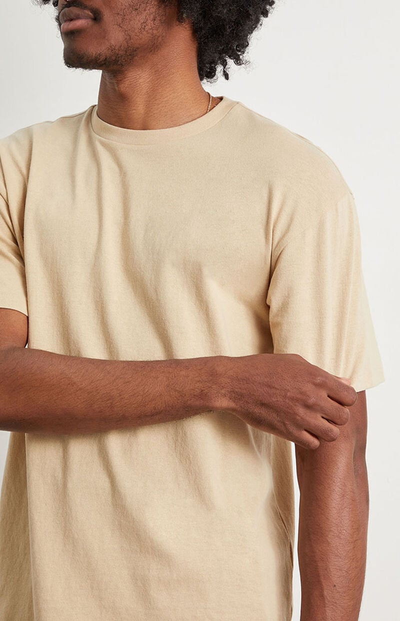 PS Basics Cream Solid Regular Fit T-Shirt | PacSun