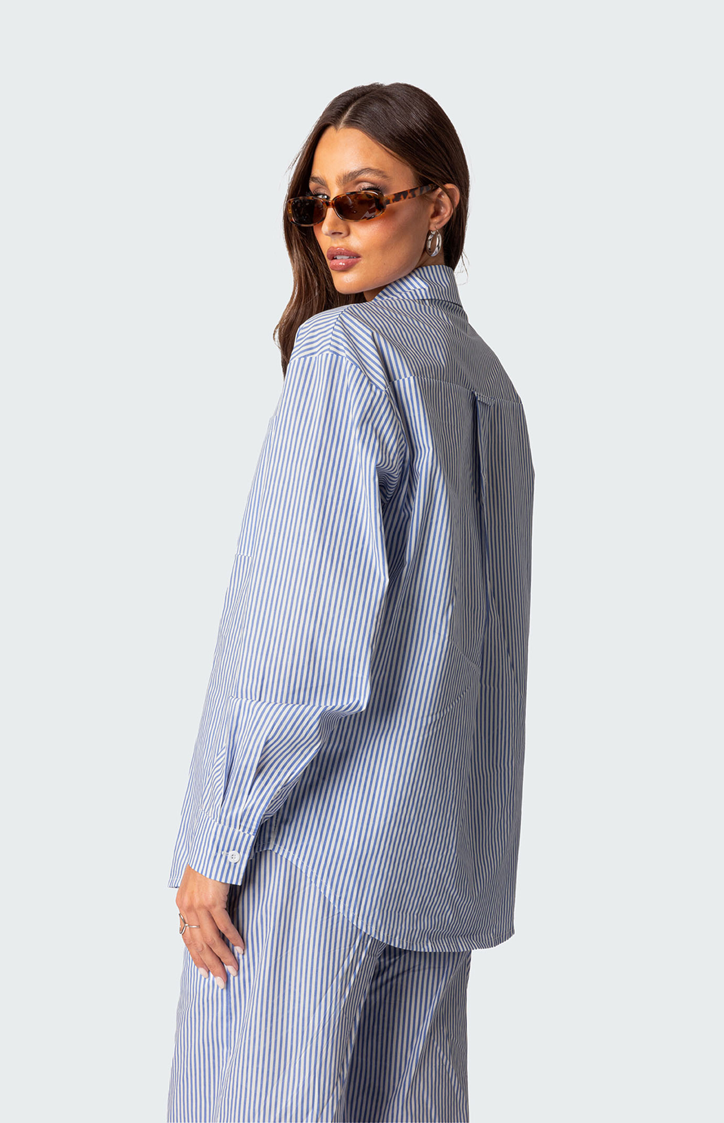 Edikted Oversized Pinstripe Button Up Shirt | PacSun