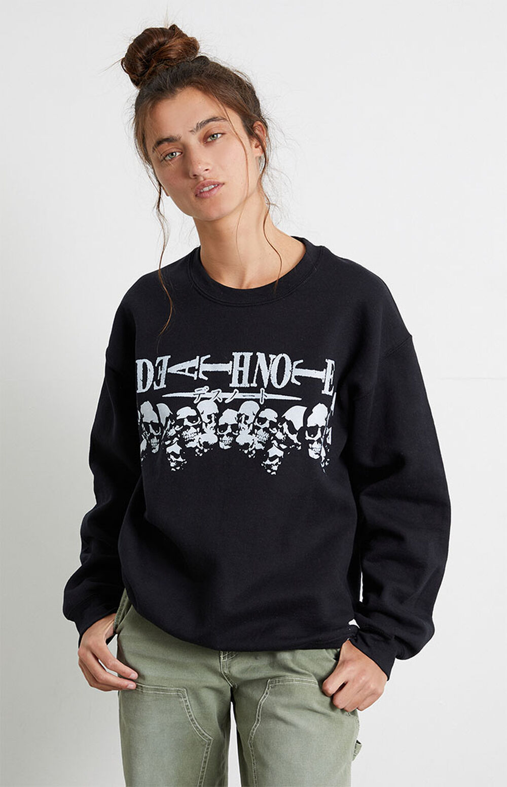 DEATHNOTE Skull Row Oversized Crew Neck Sweatshirt | Pacsun