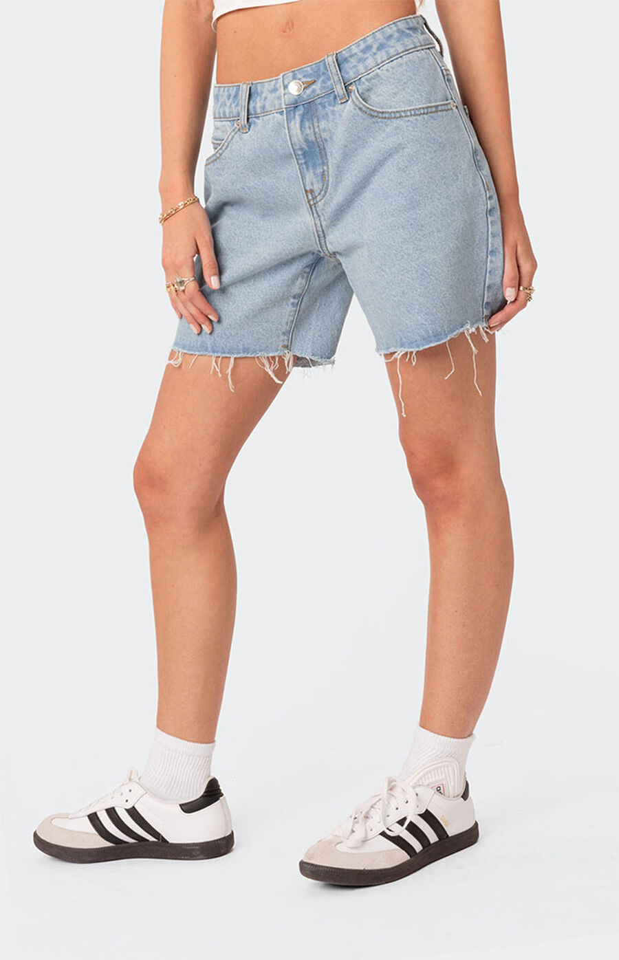 Edikted Tomboy Low Rise Denim Shorts | PacSun
