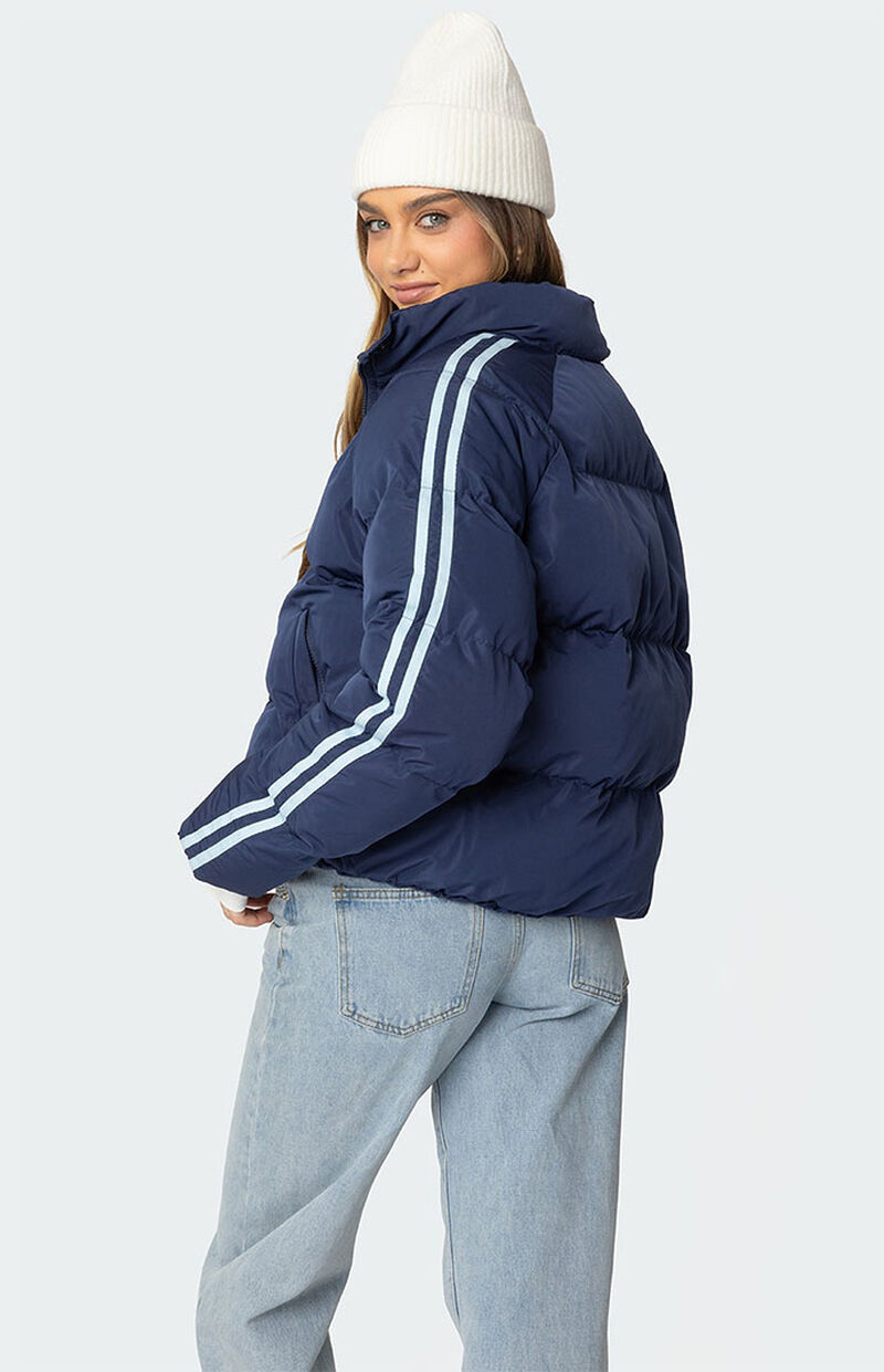 Edikted Sherry Side Striped Puffer Jacket | Pacsun
