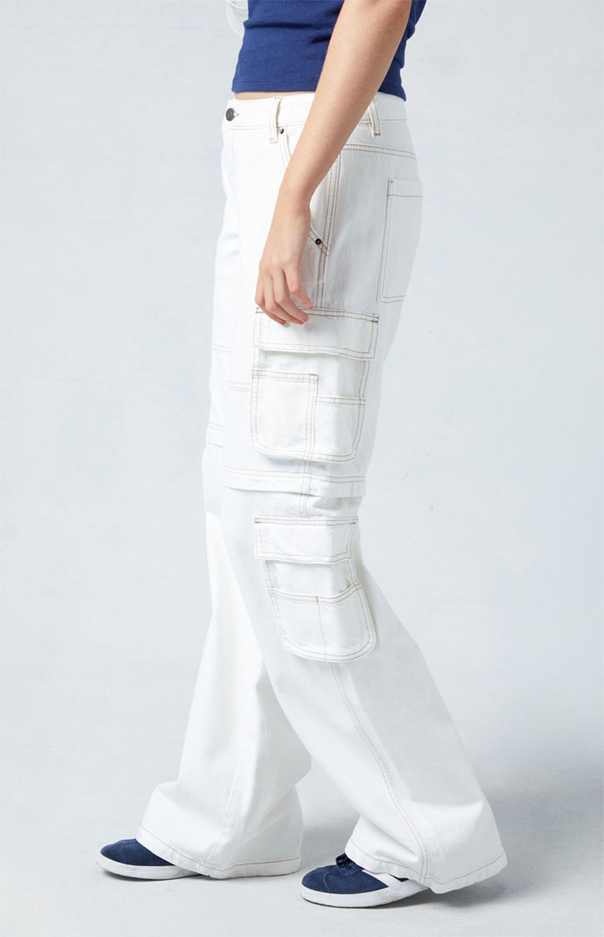 Pacsun Eco White Low Rise Baggy Zip Off Pants | PacSun