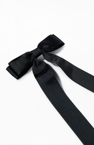 LA Hearts Black Ribbed Double Loop Bow Barrette | PacSun
