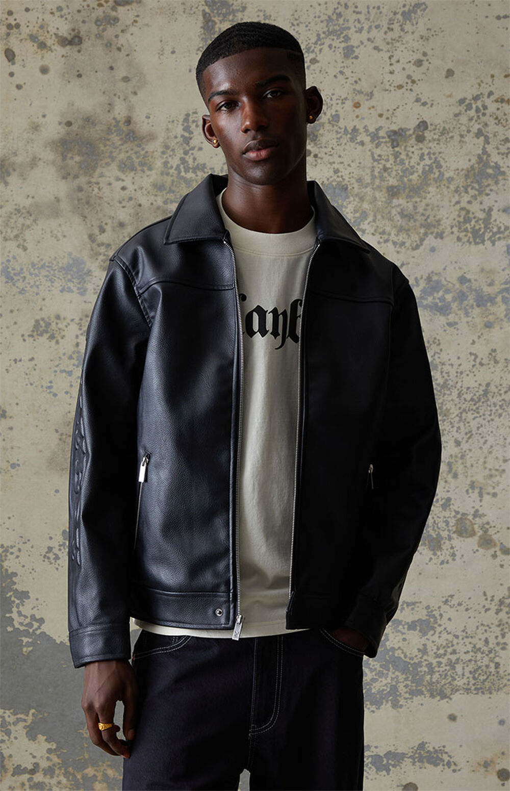 Playboy By PacSun Faux Leather Drivers Jacket | PacSun