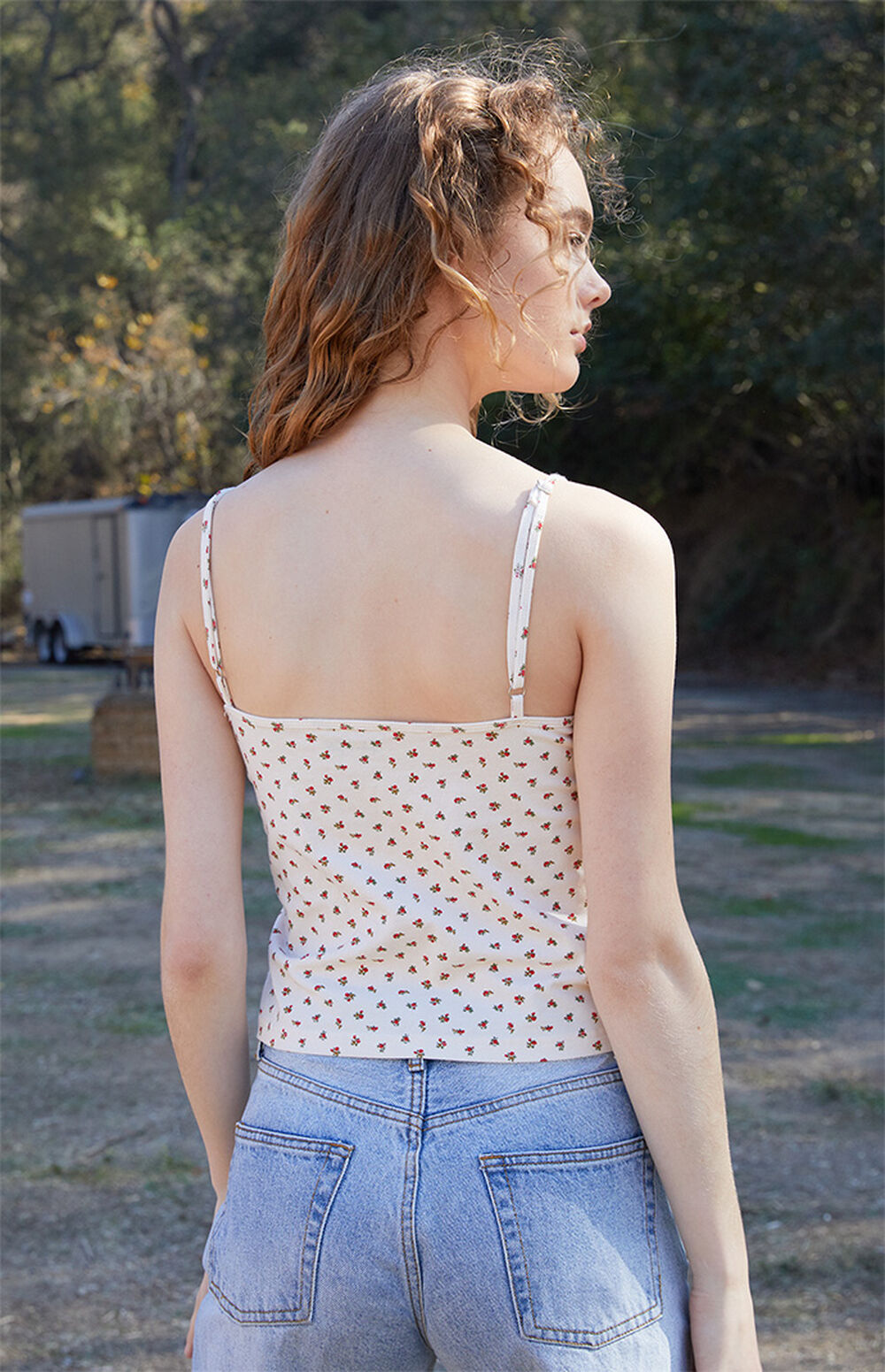 John Galt Amara Lace Heart Tank Top | Pacsun