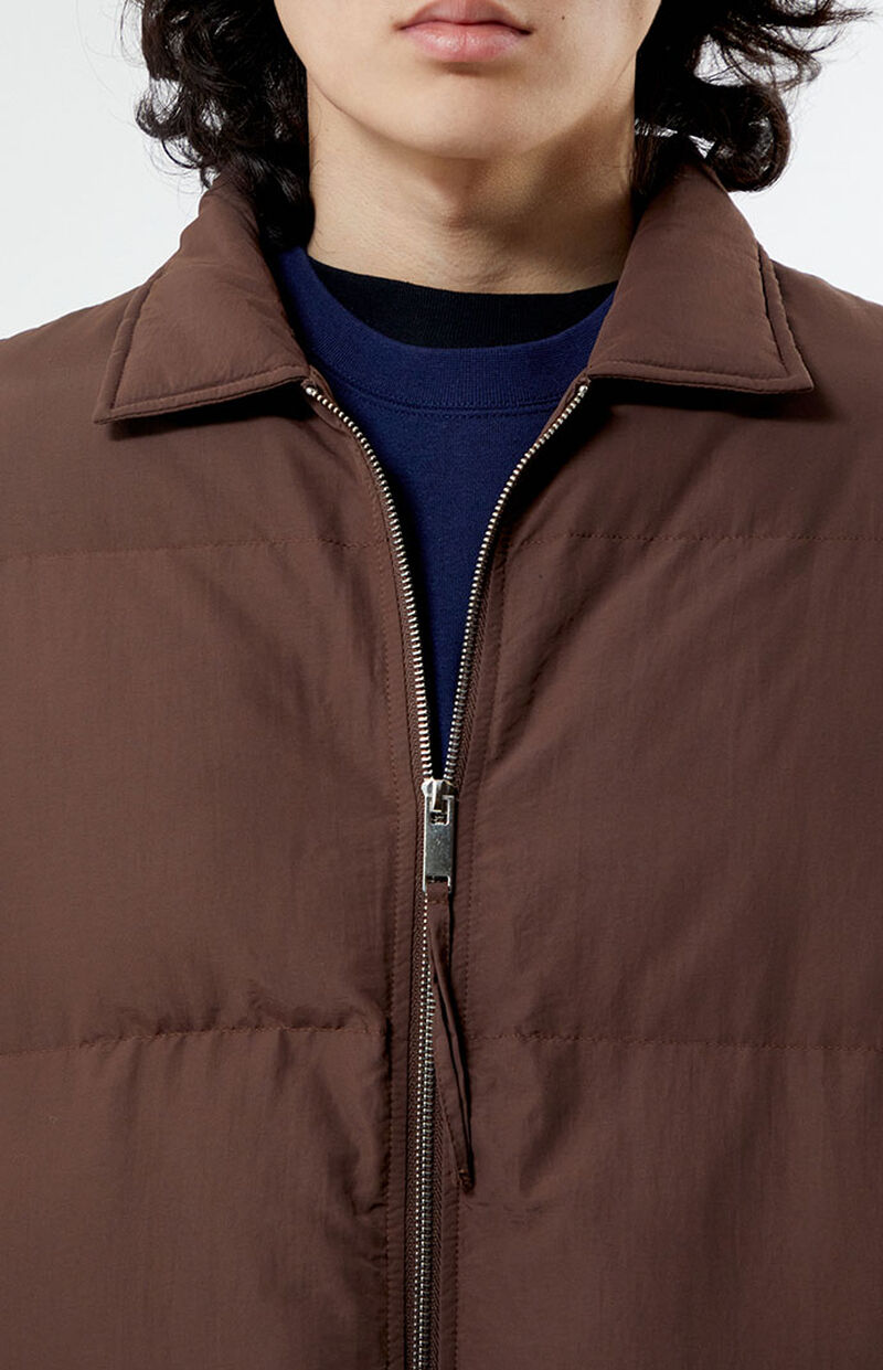 PacSun Brown Collared Puffer Jacket | PacSun