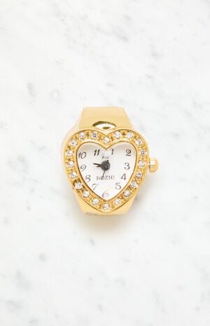 LA Hearts Gold Heart Watch Ring | PacSun