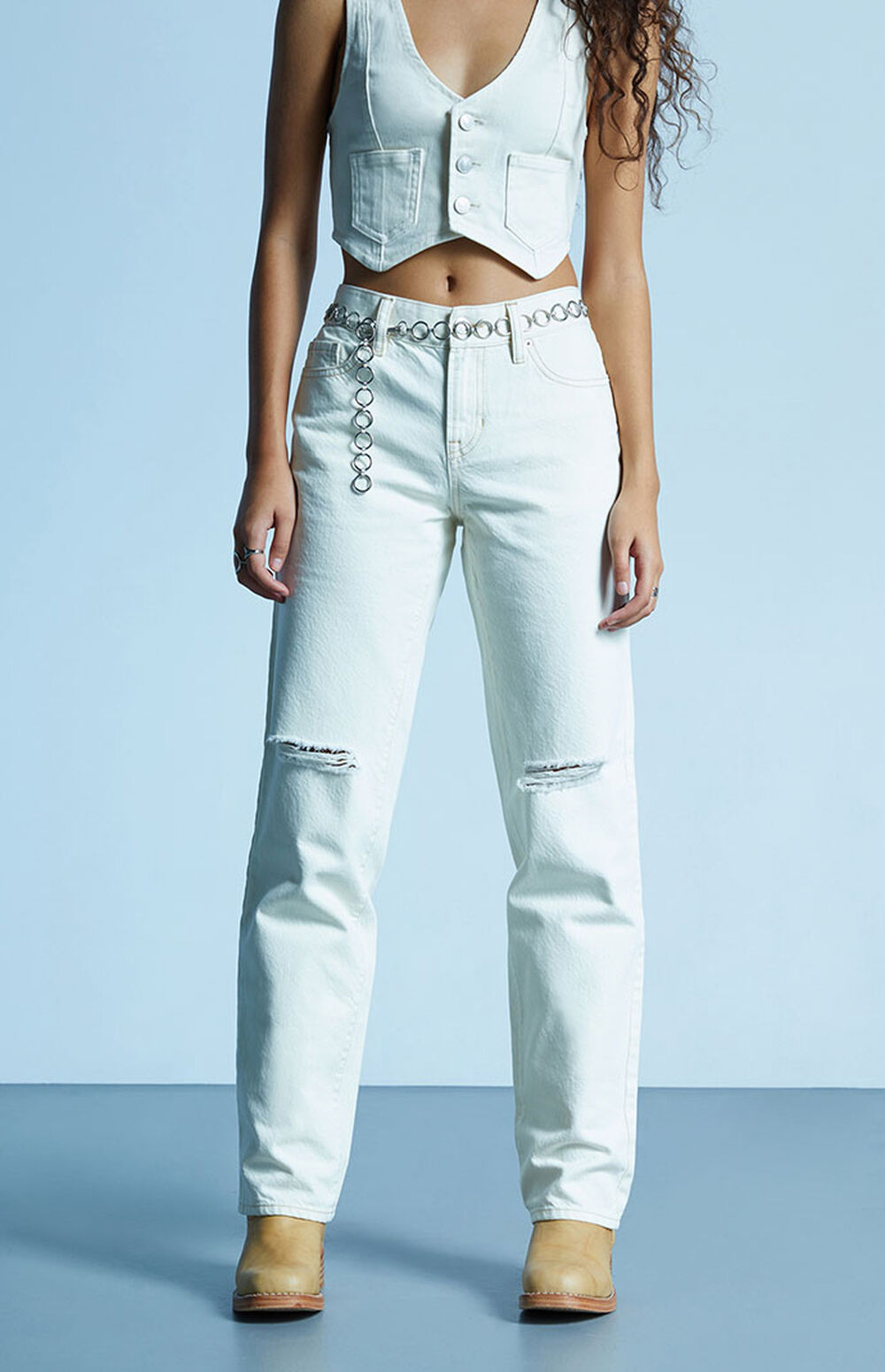 Pacsun Eco White High Waisted Baggy Boyfriend Jeans | Pacsun