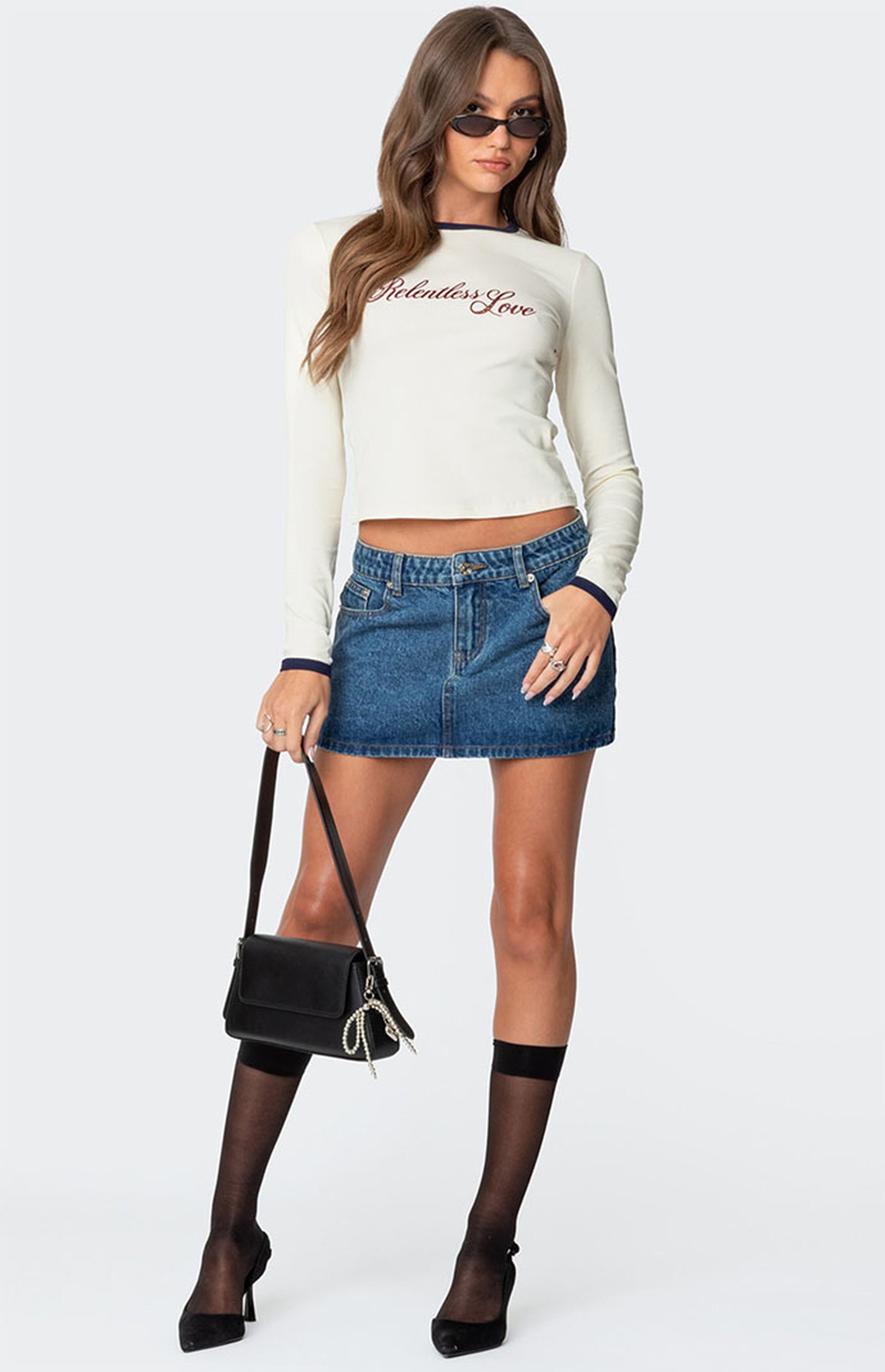 Edikted Chiara Denim Micro Skirt | Pacsun
