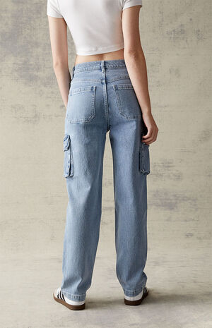 Pacsun Light Blue Cargo Dad Jeans | PacSun