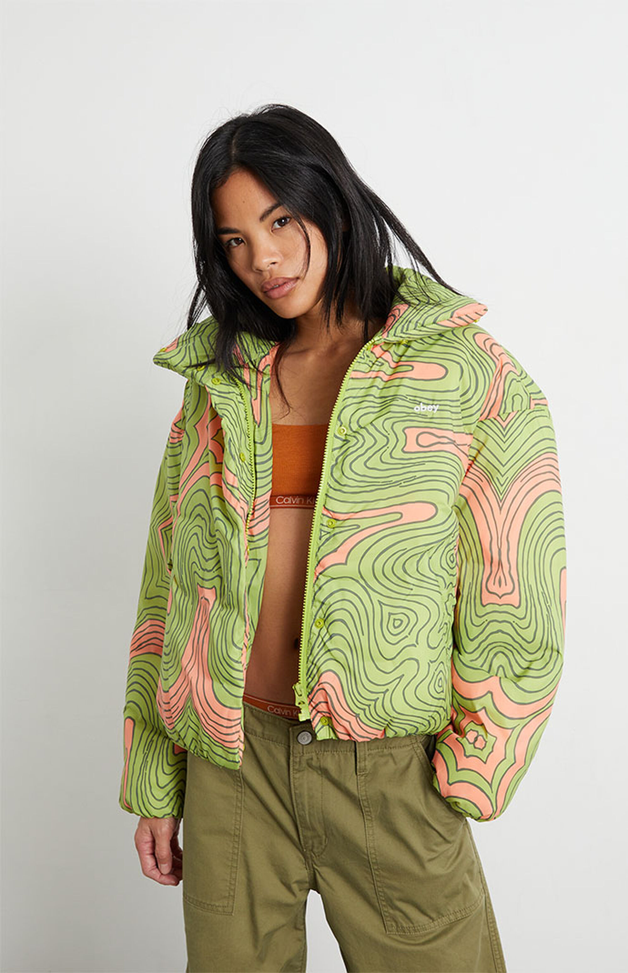 Obey Wavy Amber Puffer Jacket | Pacsun
